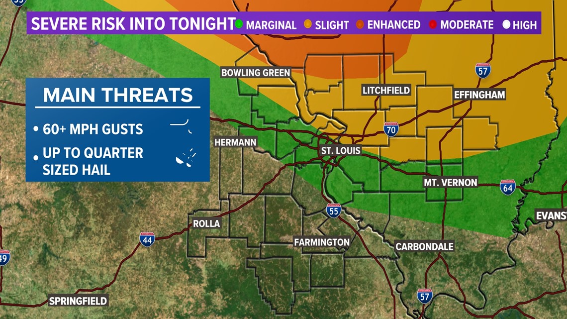 Strong to severe storms possible Sunday night near St. Louis area ...