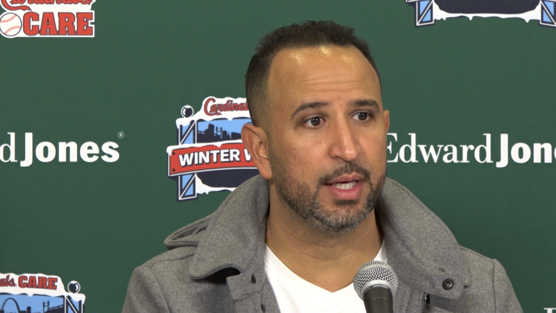 St. Louis Cardinals manager Oli Marmol talks with media at 2026 Winter ...
