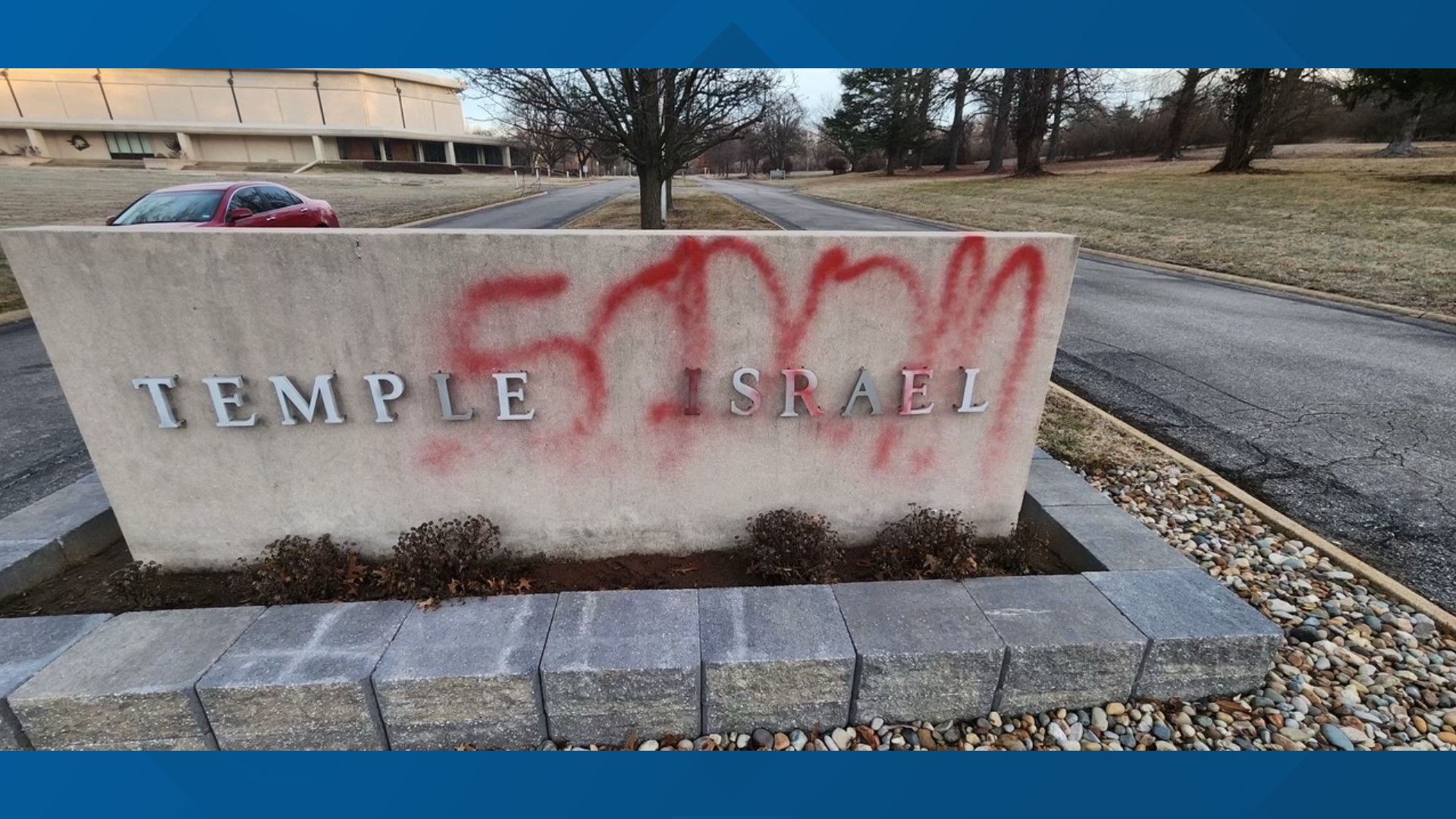 Temple Israel finds monument sign spray-painted with graffiti | ksdk.com