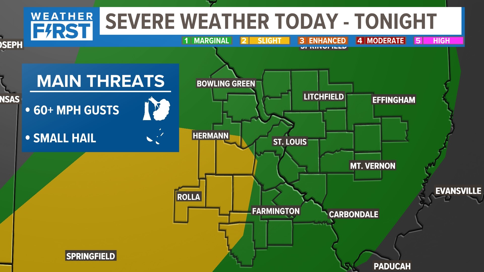Storms with isolated damaging wind gust possible | ksdk.com