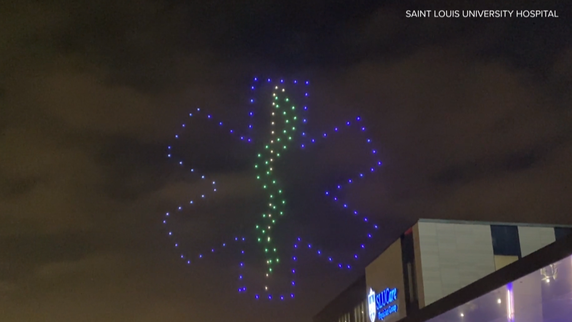 Video: Drone light show ushers in new SLU hospital in St. Louis | ksdk.com