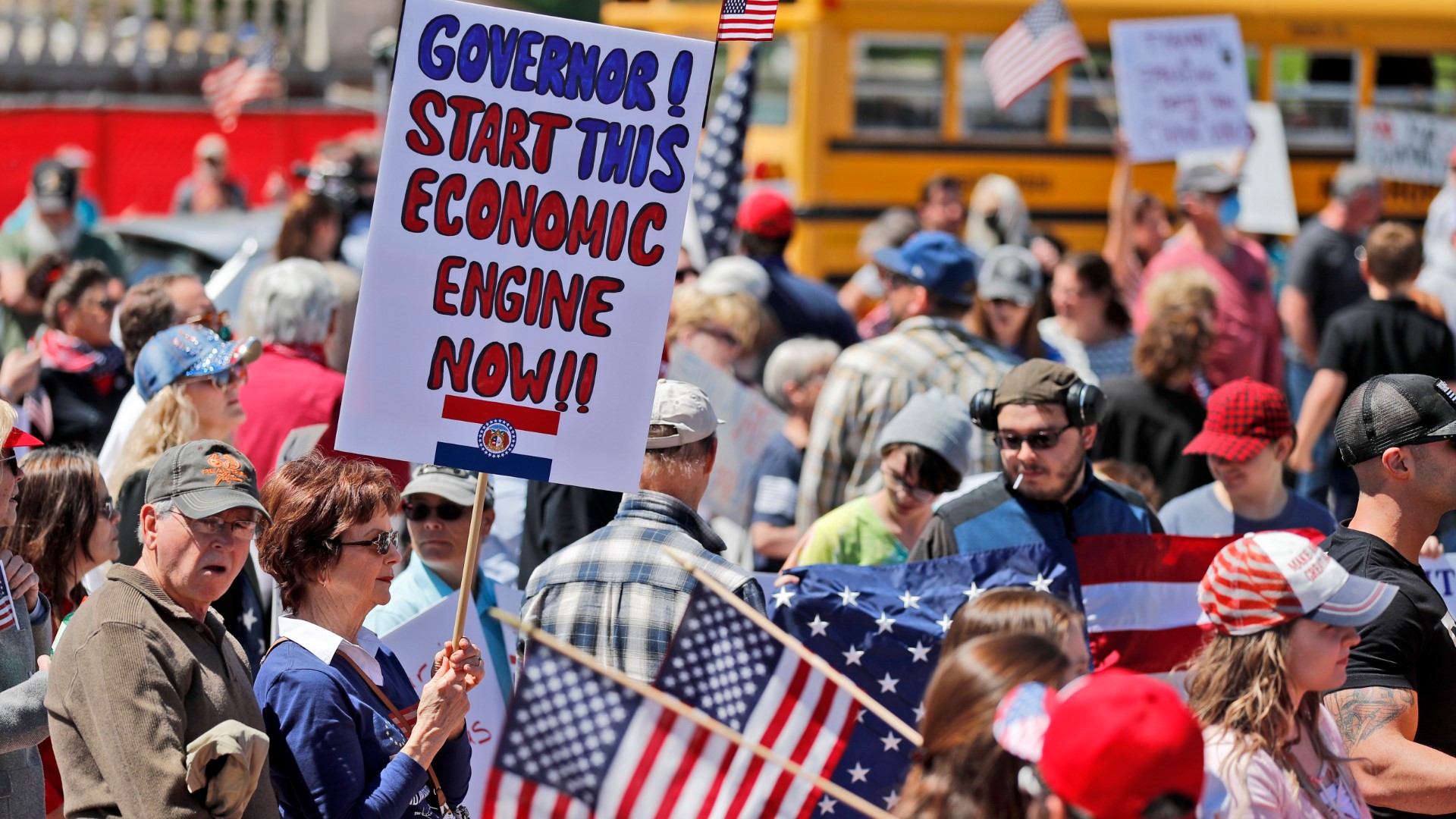 Photos: Crowds in Jefferson City protest Missouri stay-at-home order ...