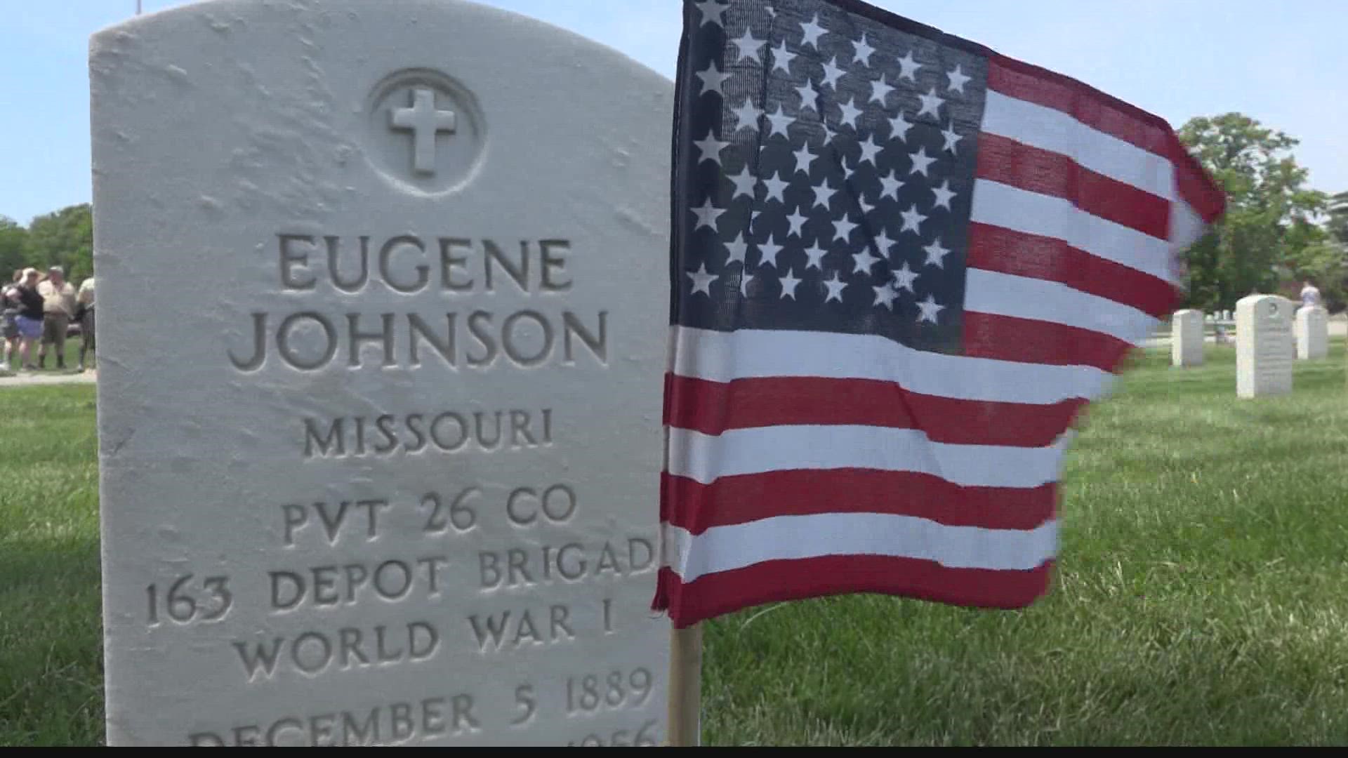 Scouts Honor Veterans For Memorial Day With Flags On Gravesites