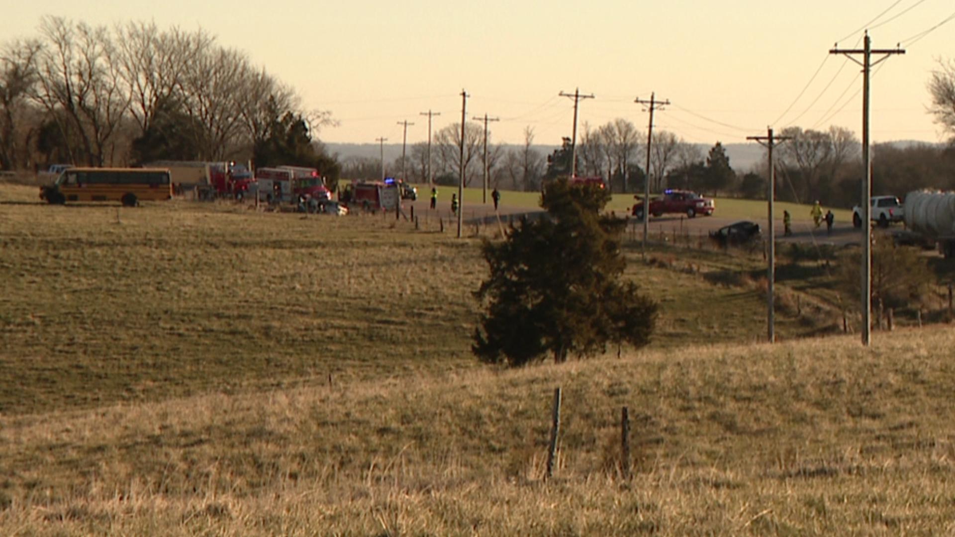 1 dead, several injured in crash involving school bus, semitruck in Ste ...