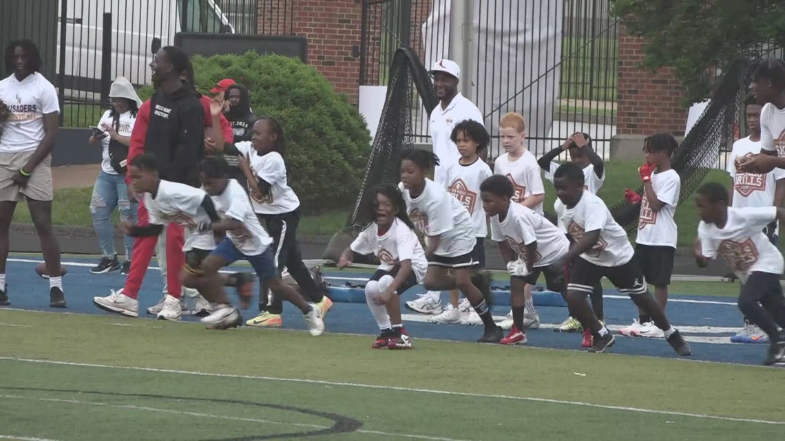 SLUH football camp supported by Texas Longhorn's Ryan Wingo, Arch ...