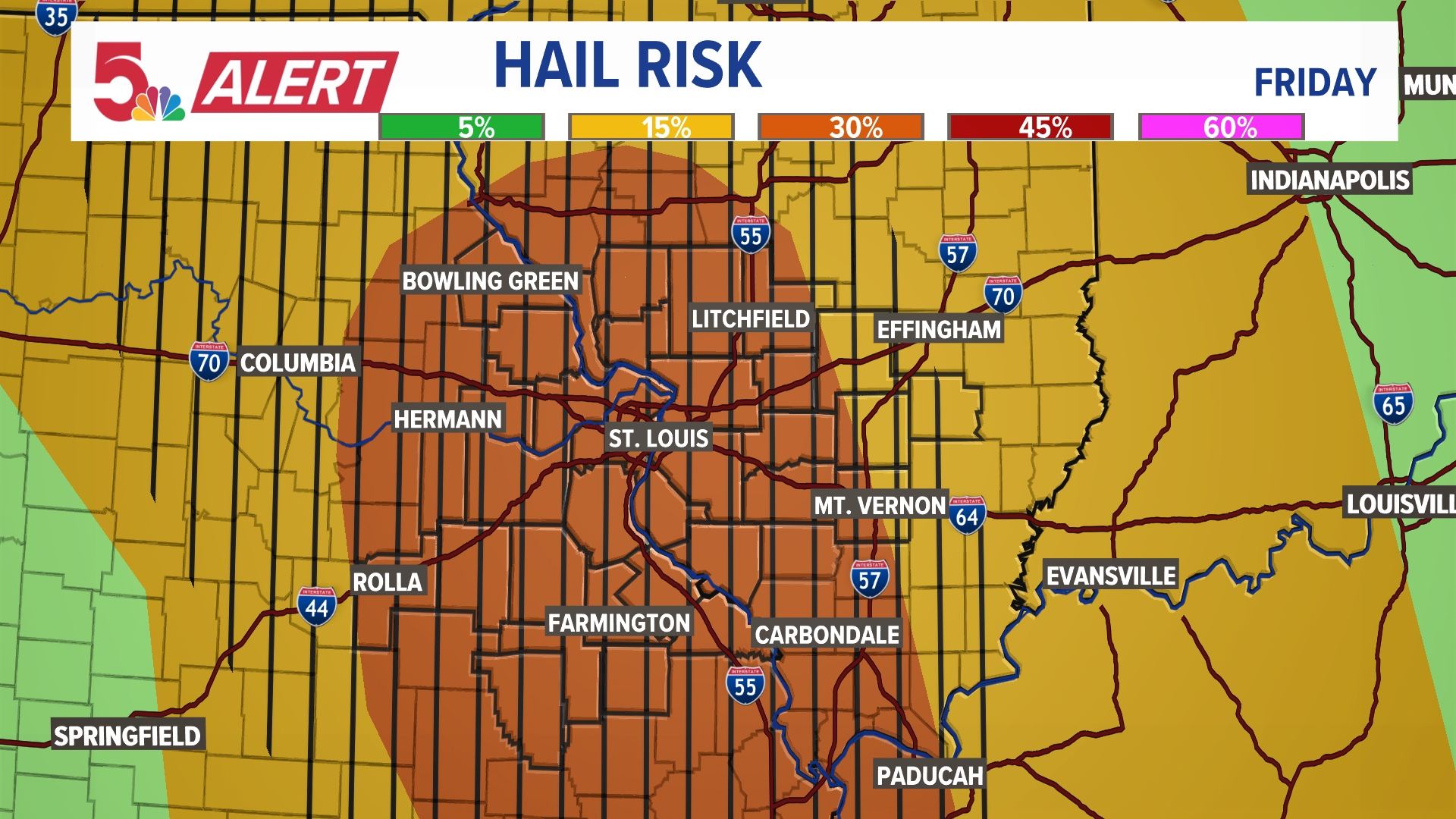 St. Louis nears highest severe weather threat for Friday evening | ksdk.com