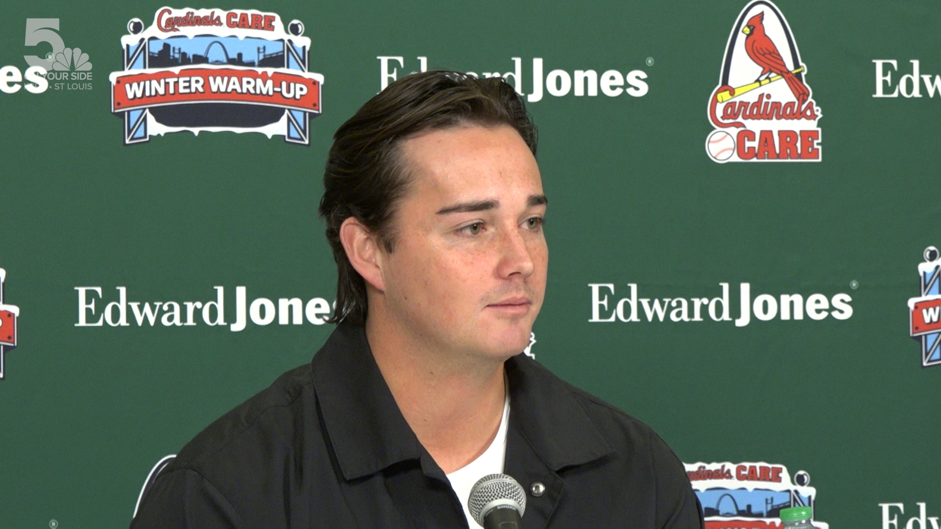 St. Louis Cardinals pitching prospect Brycen Mautz talks with media at ...