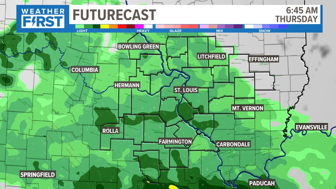 St. Louis forecast: Steady, widespread rain expected Thursday | ksdk.com
