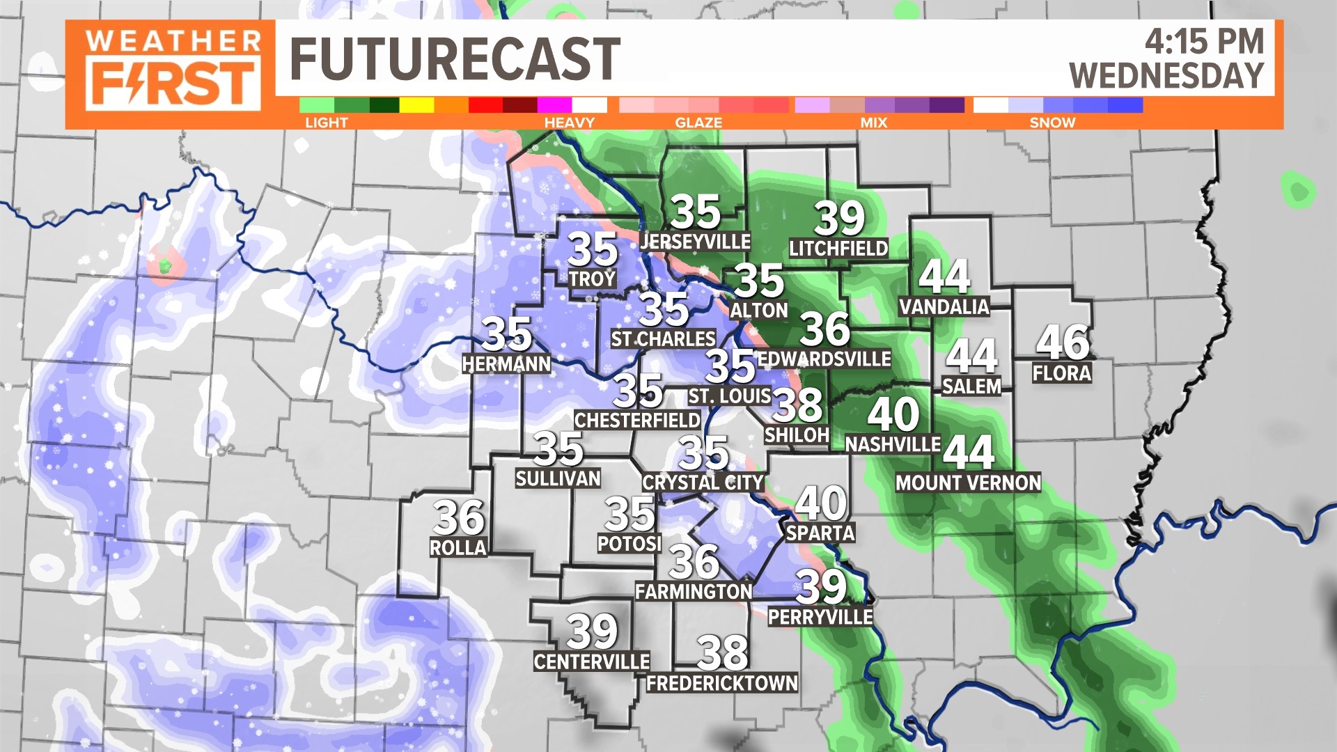 A rain snowy mix to enter St. Louis area Wednesday | ksdk.com