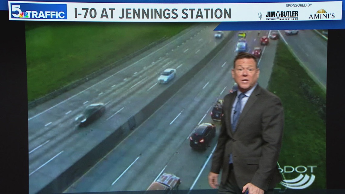 Eastbound I-70 closed at Jennings Station Road due to crash | ksdk.com