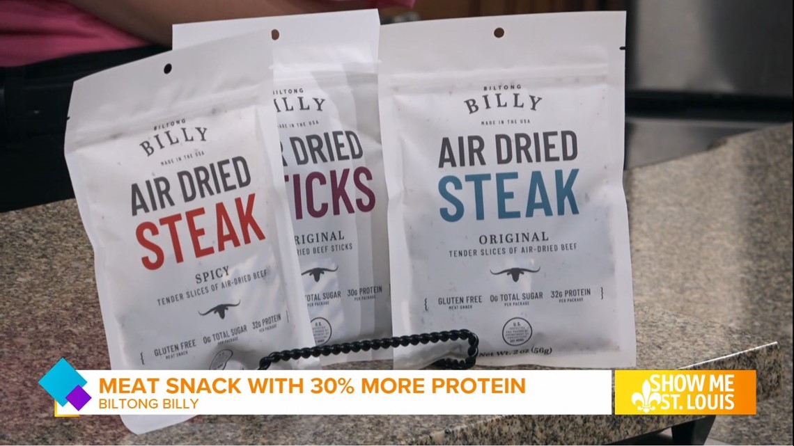 Meat snack, Biltong Billy, offering 0% carbs, 0% sugar, 30% more ...