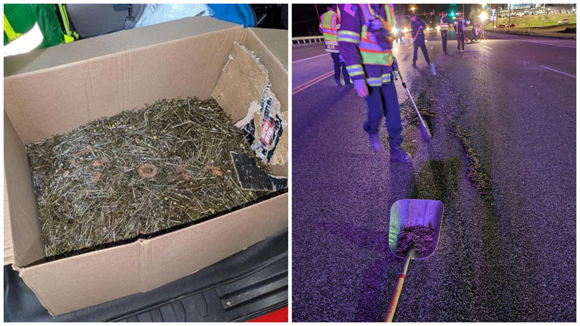 Nail spill shuts eastbound lanes on Highway 50 for almost 2 hours ...