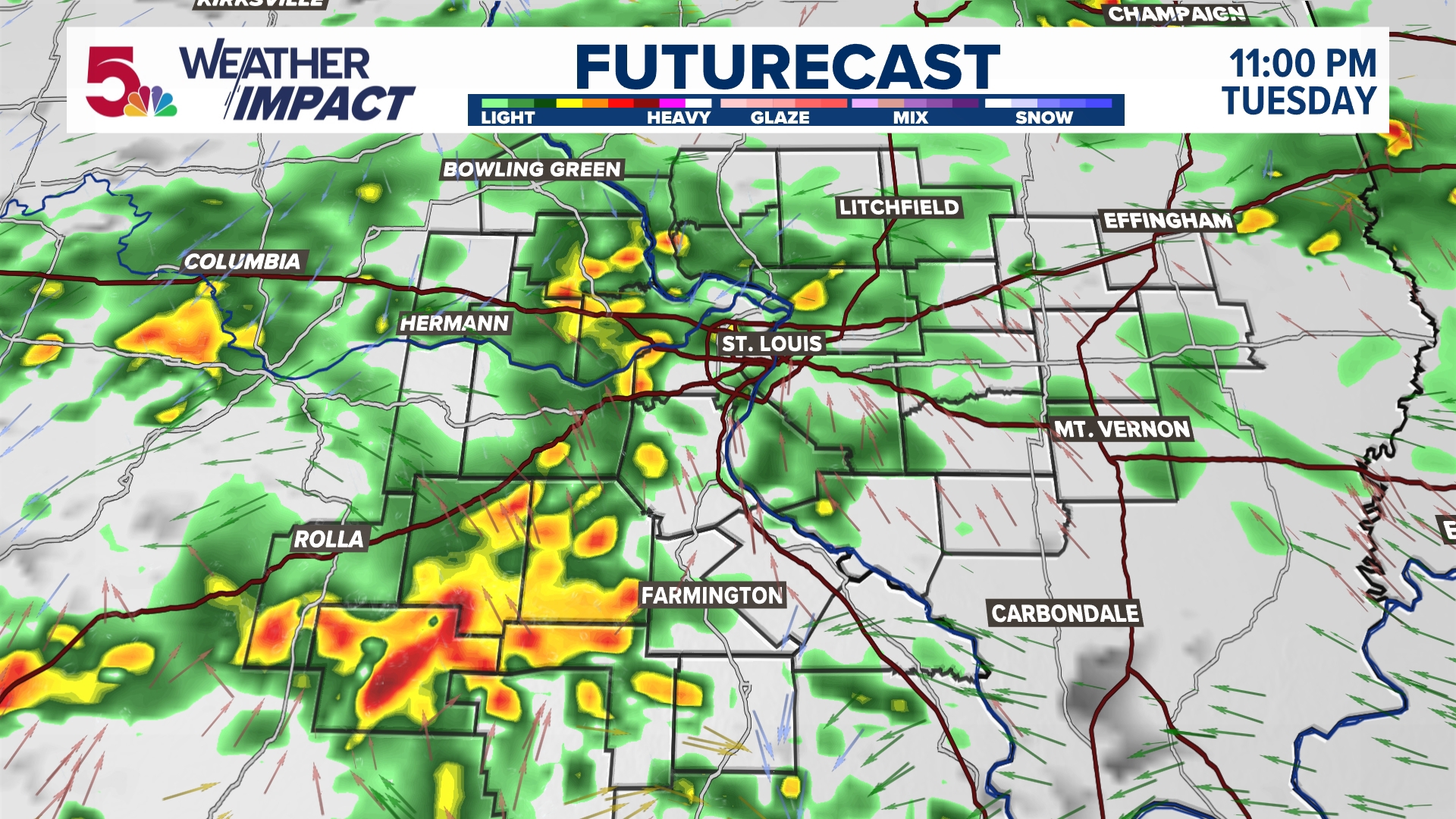 St. Louis forecast: Heaviest rain in months arrives Tuesday afternoon | ksdk.com
