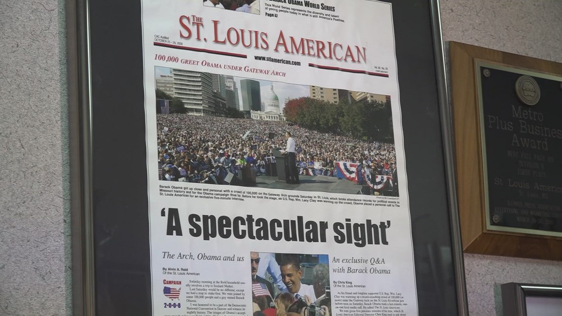 St. Louis American newspaper publisher Dr. Donald Suggs notes the ...