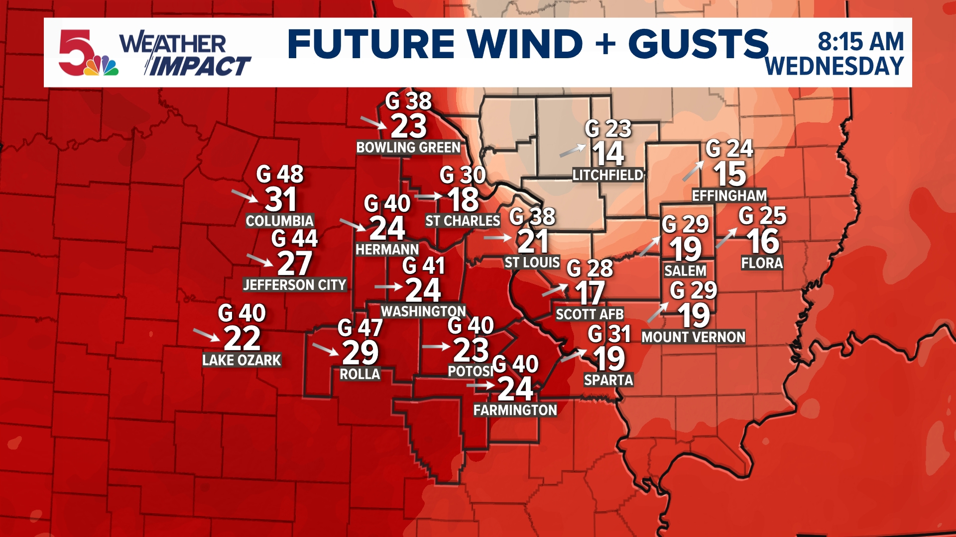 St. Louis area expecting high wind threat in first full week of March 2025 | ksdk.com
