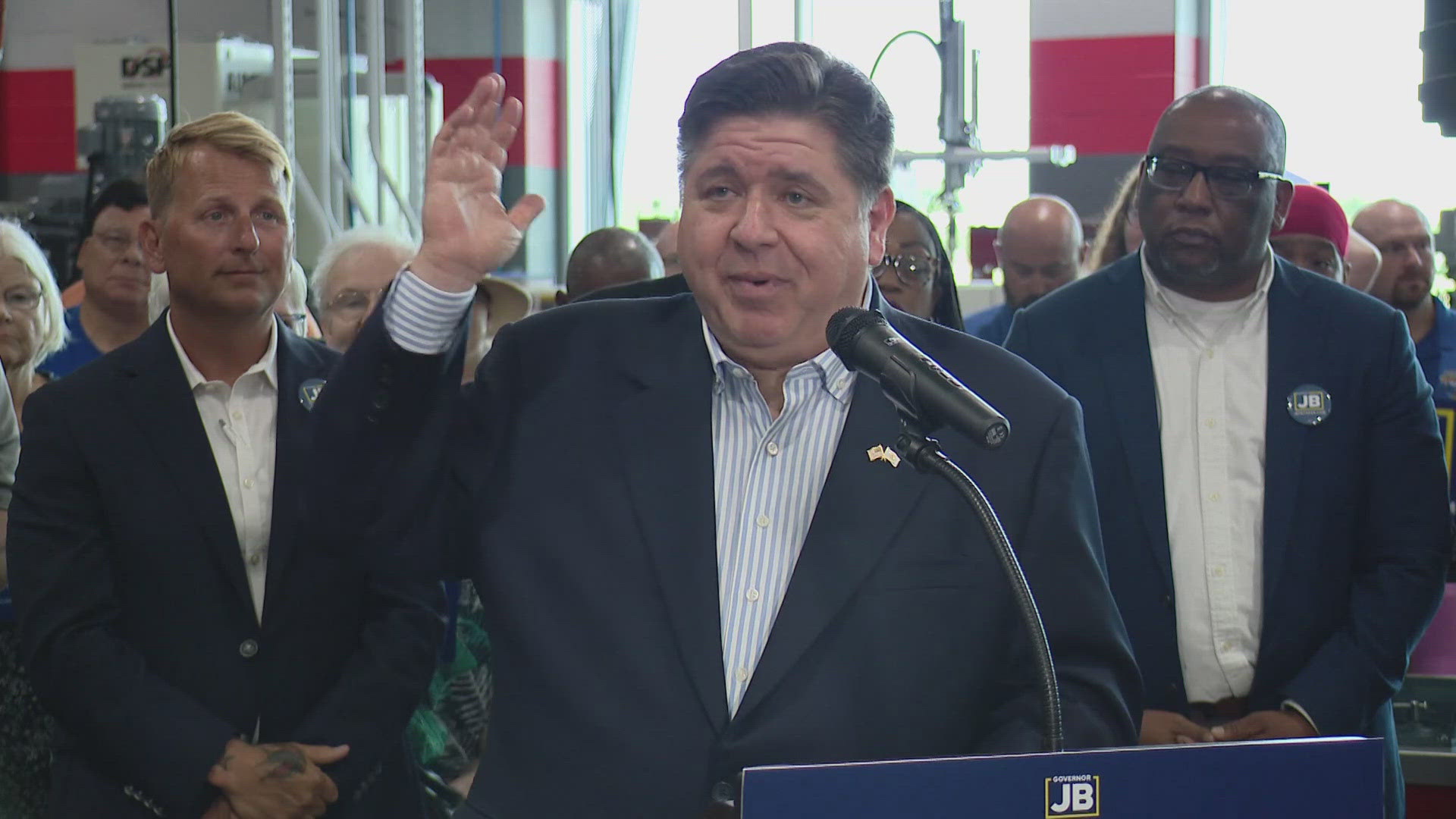 Illinois Gov. Pritzker campaigns in Belleville | ksdk.com