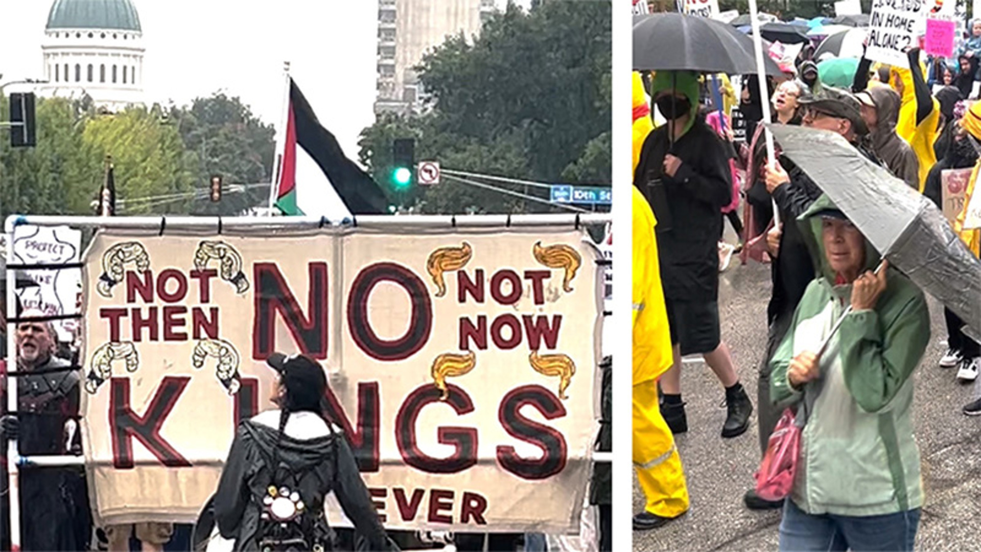 St. Louis 'No Kings' rally draws crowds despite rain and storms | ksdk.com