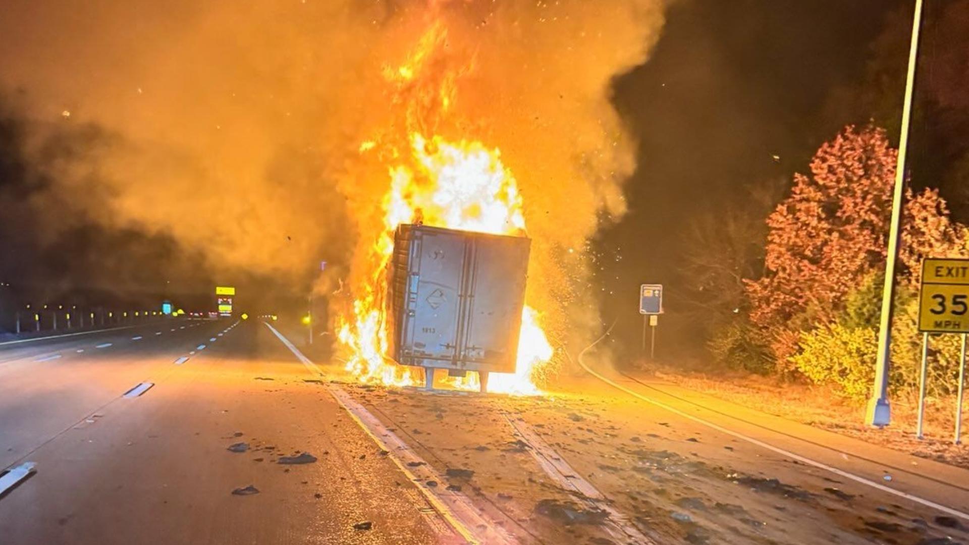 Truck fire along I-44 closes Antire exit in Eureka | ksdk.com