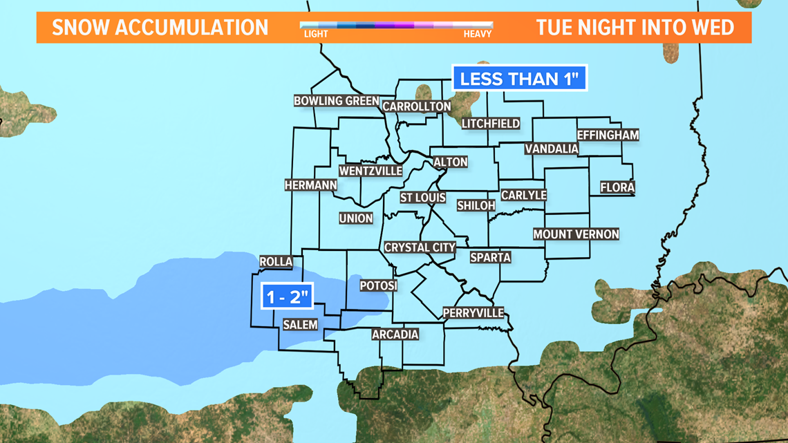 St. Louis area weather forecast: Snow timeline Tuesday, Wednesday ...
