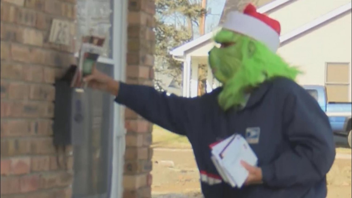 Watch this mail carrier dressed as the Grinch deliver the mail and some ...