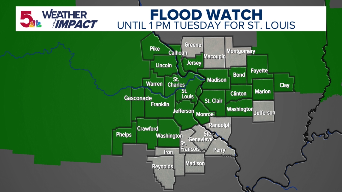Flooding risk in St. Louis extends into Tuesday, severe storms possible ...
