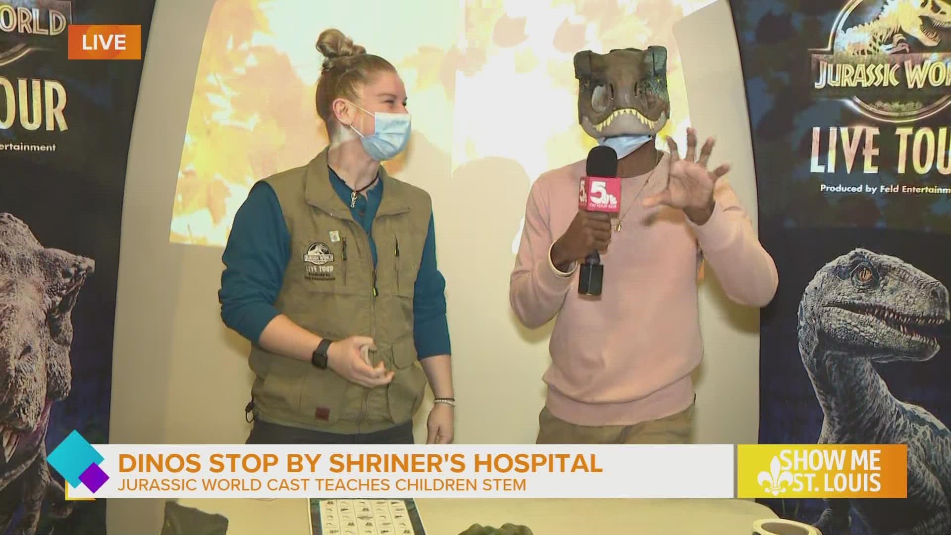 Jurassic World Live Tour performers spend time at Shriner's Children's ...