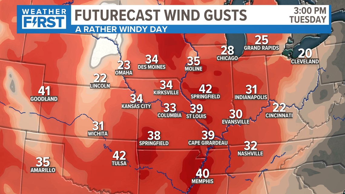 Howling winds develop around St. Louis area Tuesday | ksdk.com