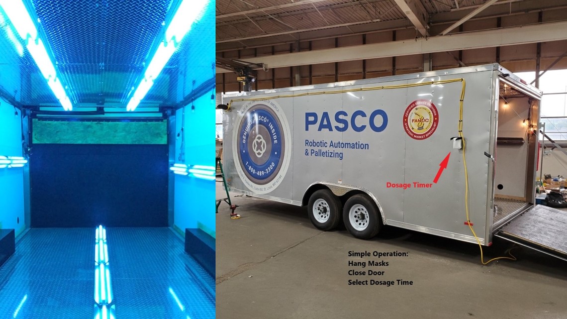 Cardinal Glennon sterilizing N-95 masks with UV light trailer | ksdk.com