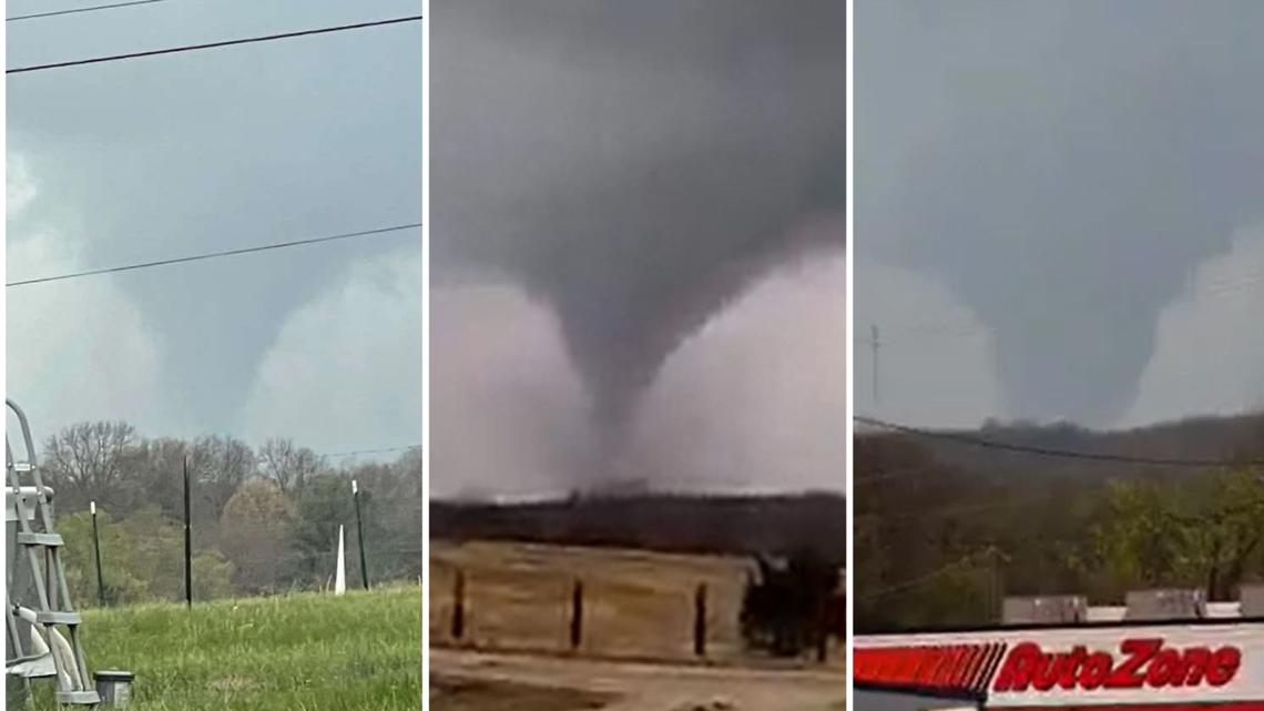 Tornado touchdown caught on multiple cameras south of St. Louis | ksdk.com