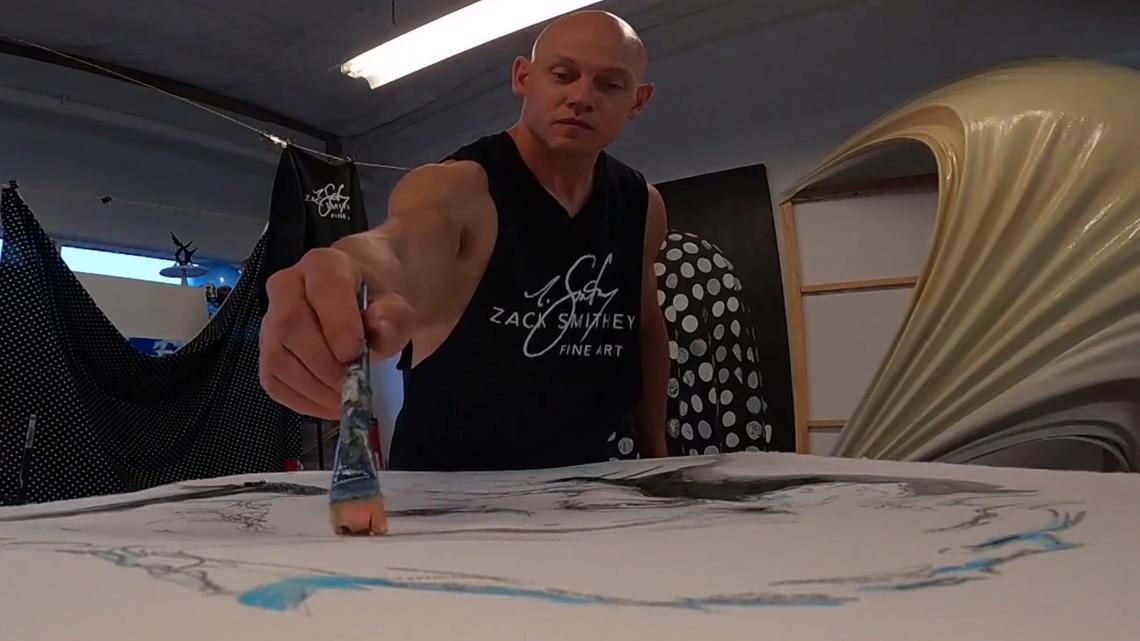 Zack Smithey creates whimsical paintings of famous figures | ksdk.com