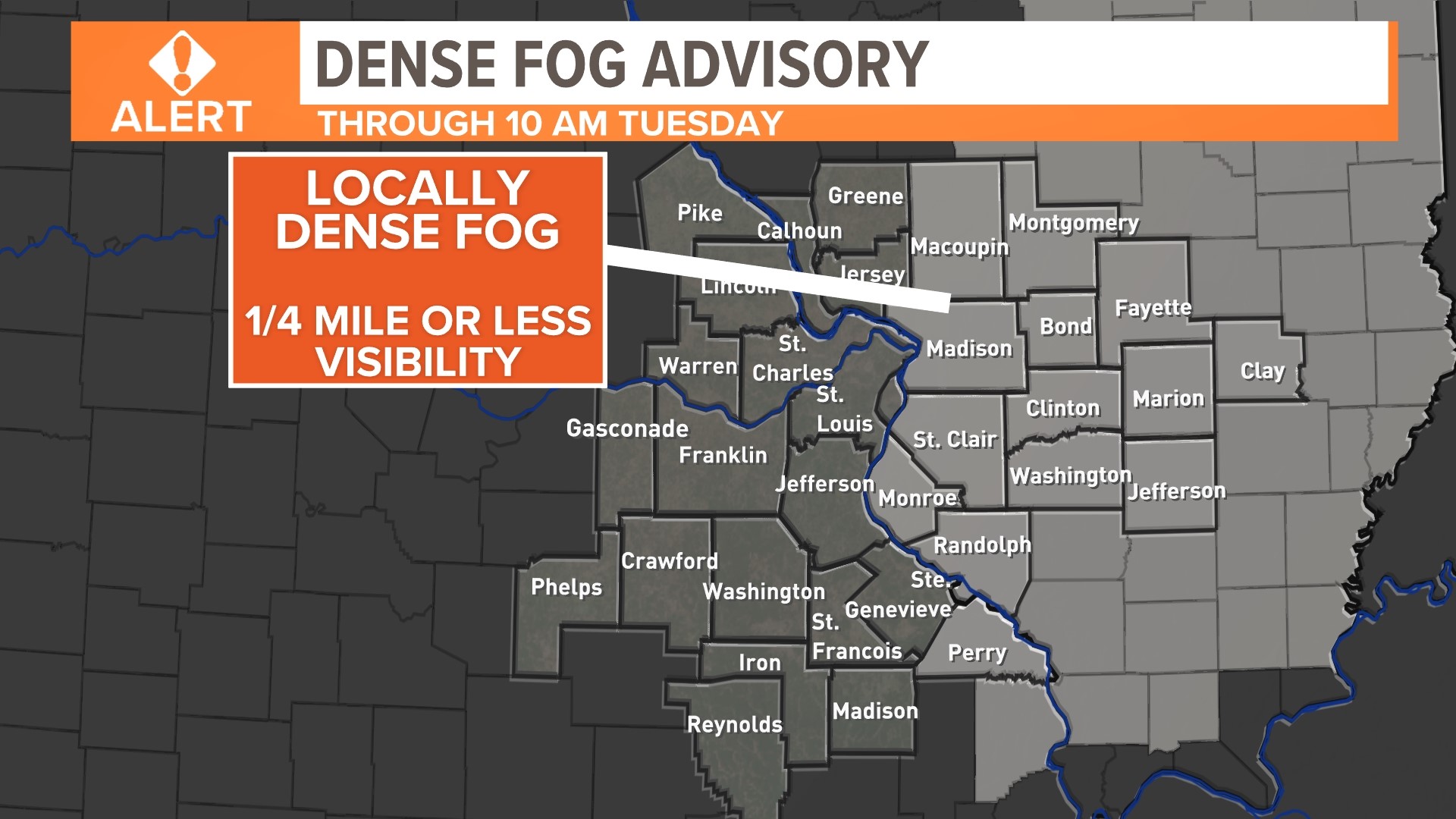 Dense Fog Alert for St. Louis area Tuesday morning | ksdk.com