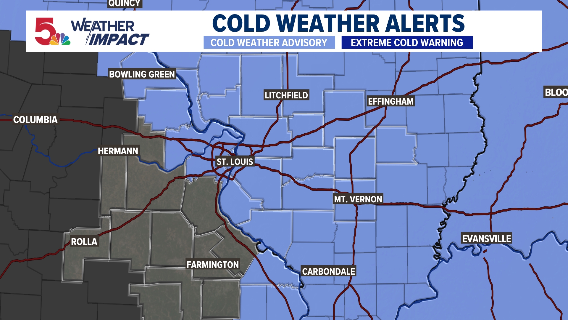 Bitter cold air across the region with dangerous wind chills | ksdk.com