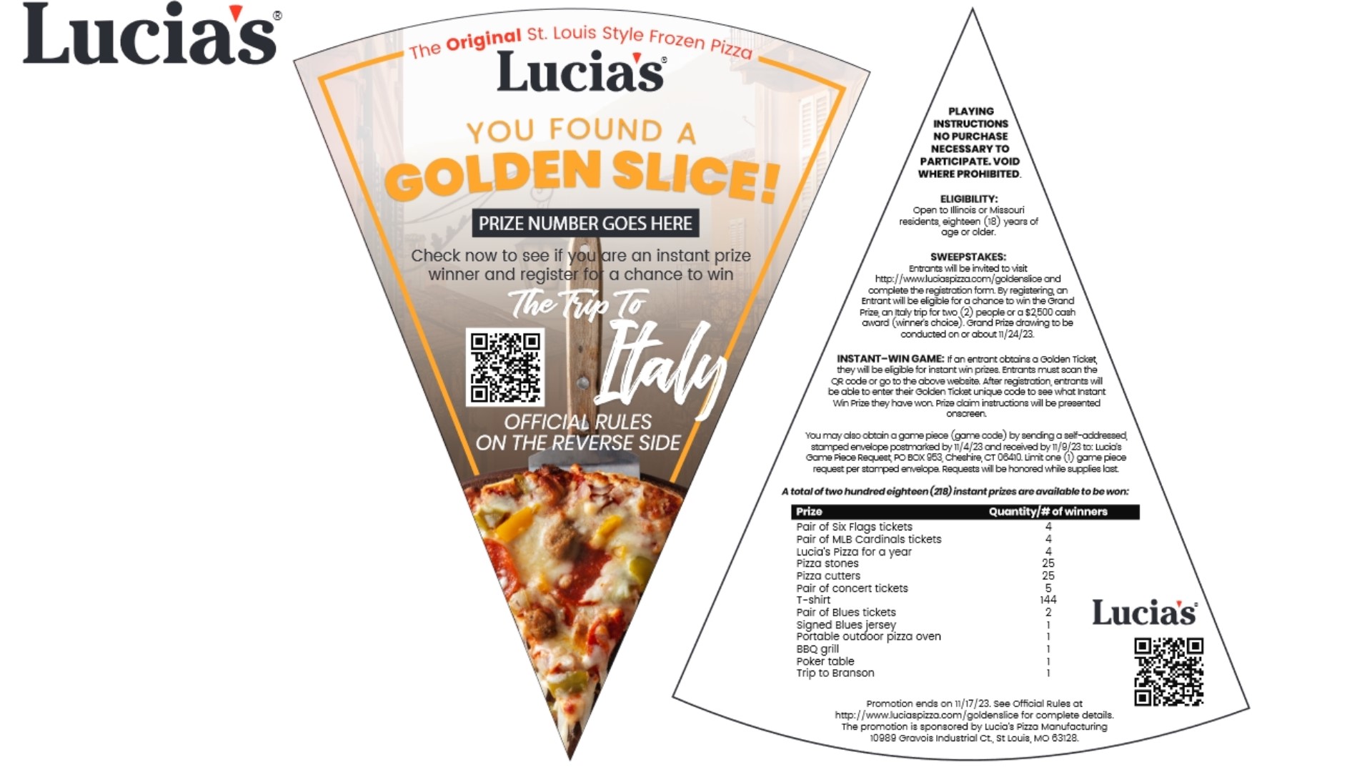 Golden Slice contest rewards St. Louis for buying Lucia's Pizza | ksdk.com